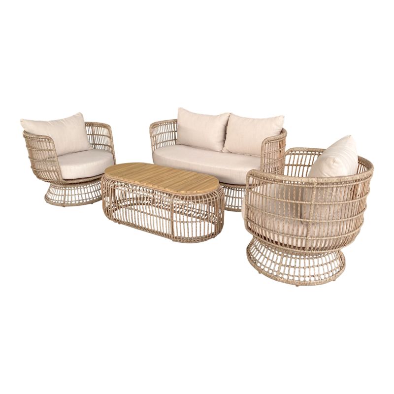 Zestaw mebli tarasowych GoodHome Palm 4-osobowy | Majsterkowanie w Castoramie