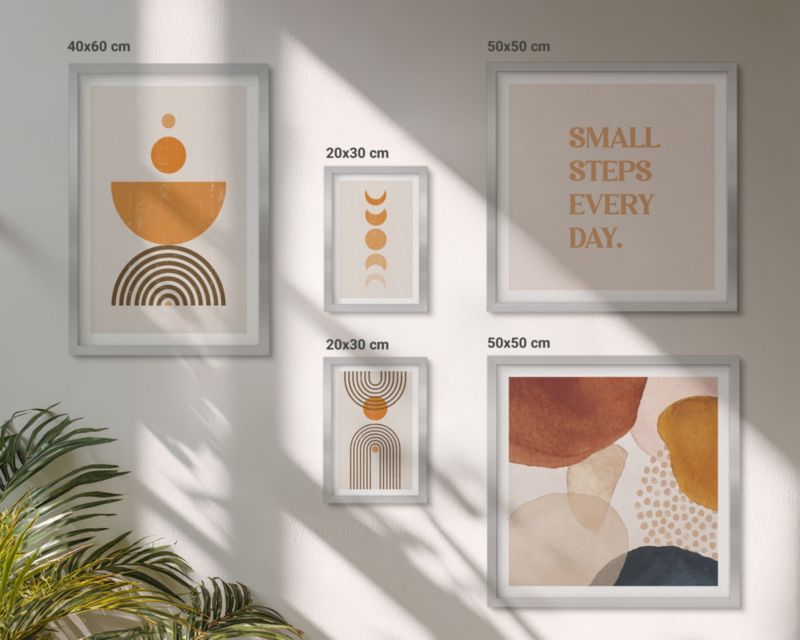 Zestaw Obrazów w Ramie Wallfluent Boho minimalistyczne dekoracje ...