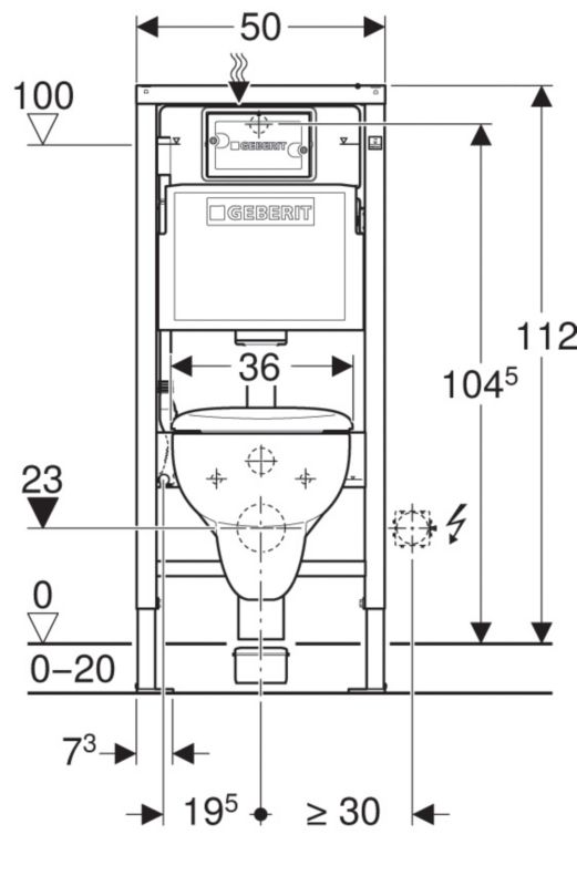 Zestaw podtynkowy WC Geberit Delta 20 bezkołnierzowy z deską ...