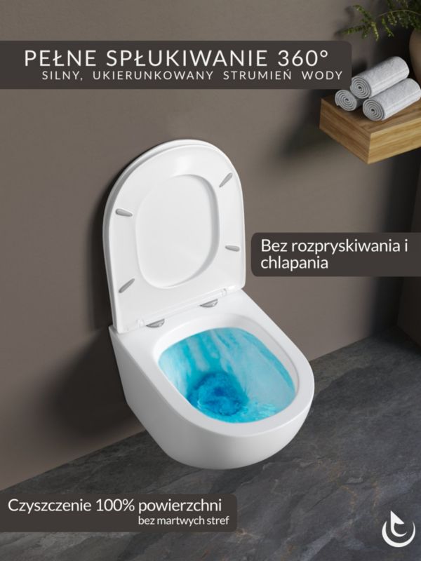 Zestaw podtynkowy WC Helmken 6w1: Satyna (E) Przycisk, Miska ...