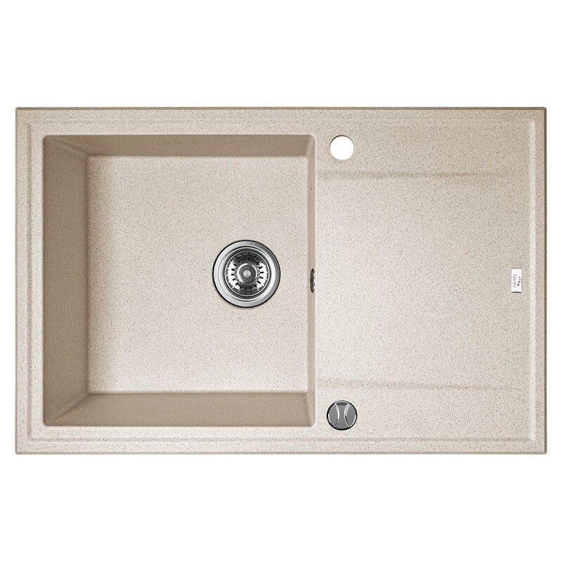 Zlew Zlewozmywak Granitowy Beżowy Megalo, Laveo, 50x78cm z syfonem, 1 szt.