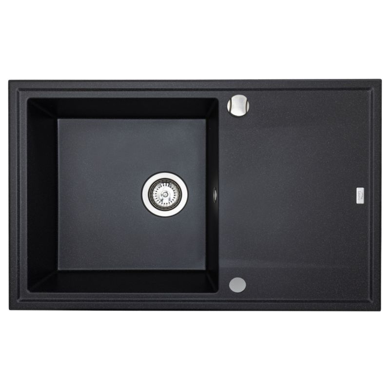 Zlew Zlewozmywak Granitowy Czarny Jednokomorowy Laveo, Megalo, 50x78cm ...