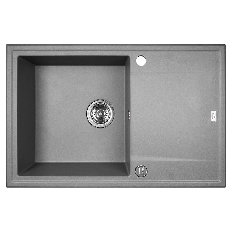 Zlew Zlewozmywak Jednokomorowy Granitowy Szary Laveo Megalo, 50x78cm z ...