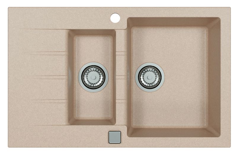 Zlewozmywak granitowy Alveus Cadit 70 kol. 22 piasek (79x50) 1,5-komorowy 1szt. | Majsterkowanie ...