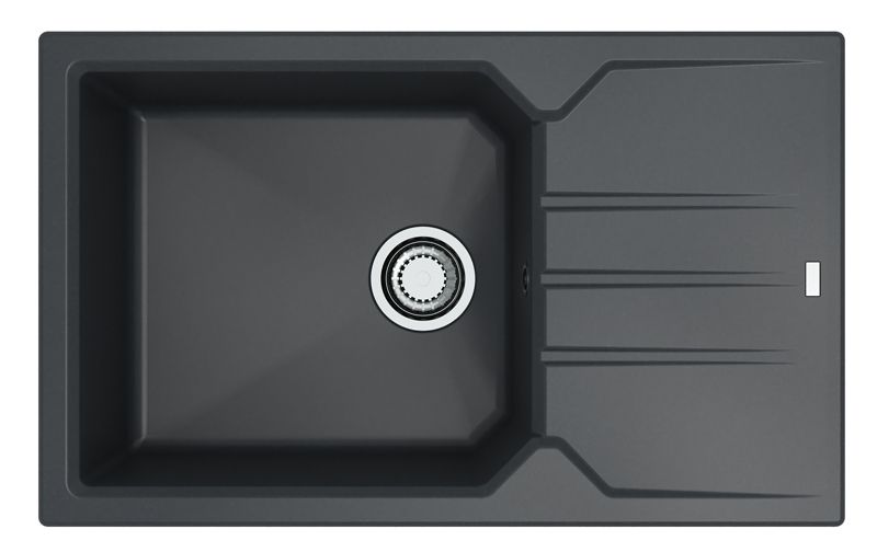 Zlewozmywak granitowy Alveus Record 40 kol. 91 czarny (78x48cm) 1-komorowy 1szt ...