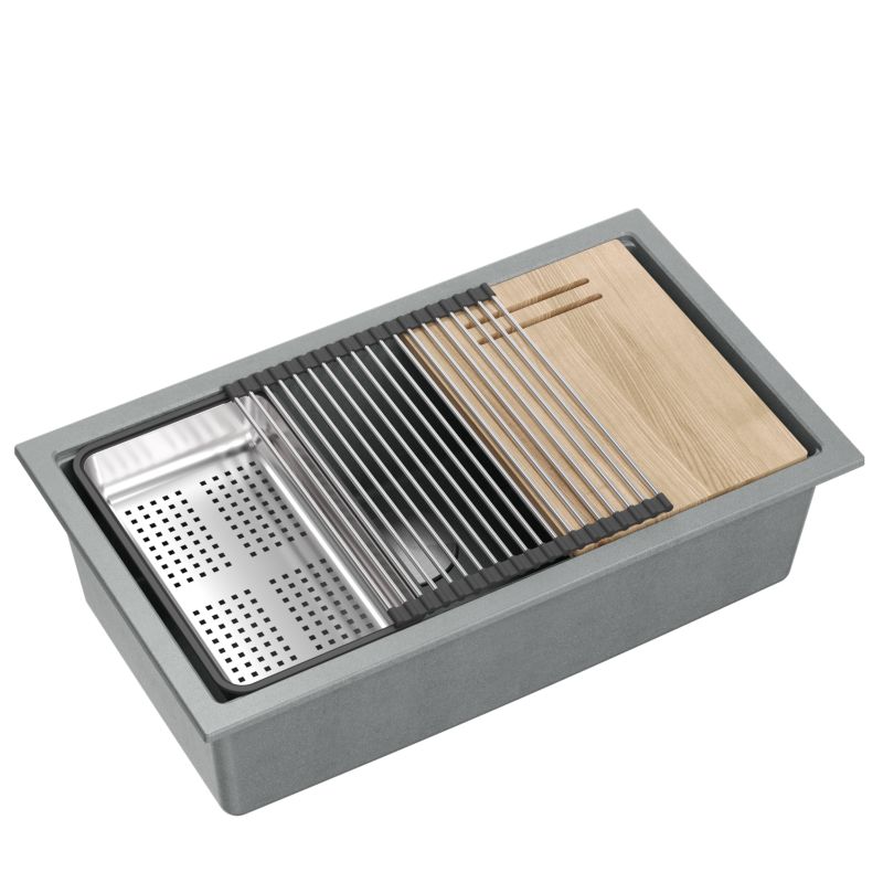 Zlewozmywak granitowy Lavos 110 silver stone