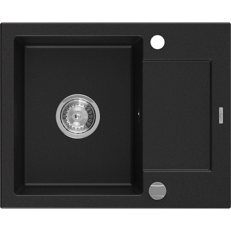 Zlewozmywak wpuszczany Mexen Enzo 1-komorowy czarny 576 x 465 mm ...